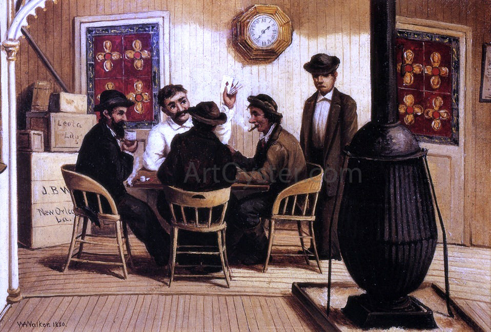 William Aiken Walker Card Players on the Steamboat Oil Painting – Art ...