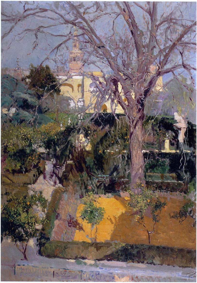 Joaquin Sorolla Y Bastida Gardens of Alcazar, Seville Oil Painting ...
