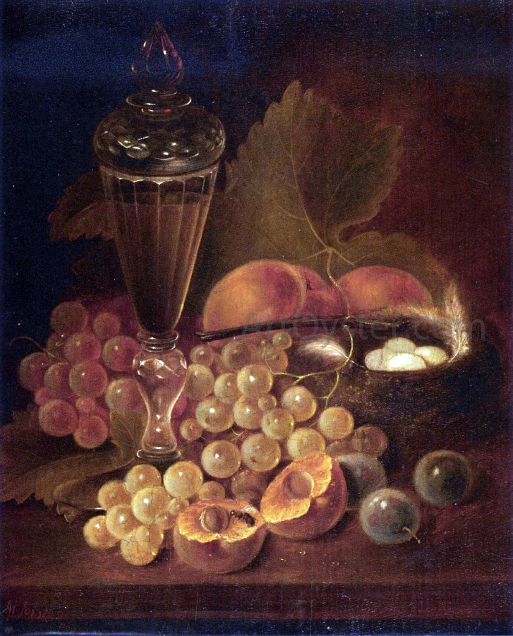 George Forster Still Life with Grapes, Peaches, Decanter and Nest of ...