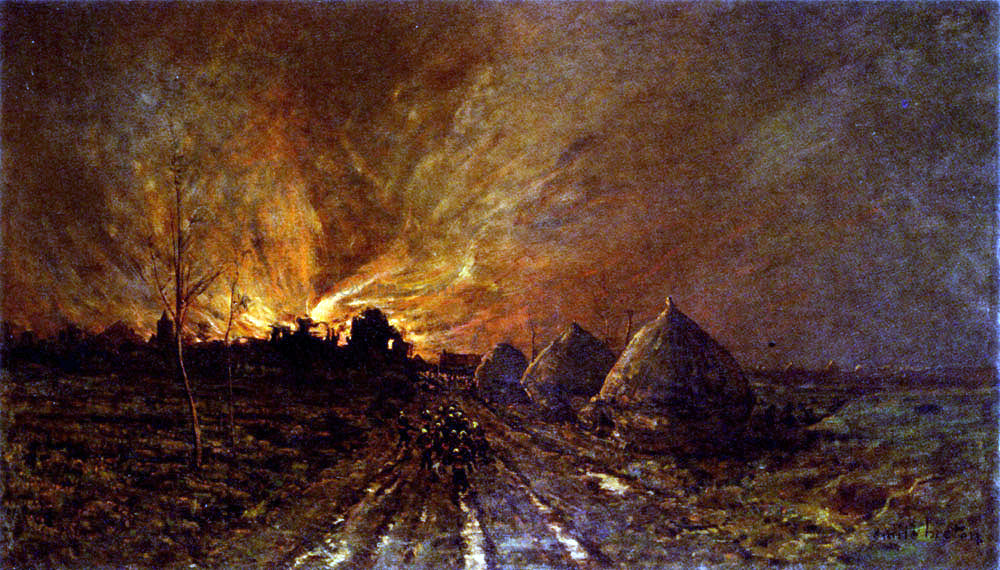 Emile Breton The Conflagration Oil Painting – Art Oyster LLC
